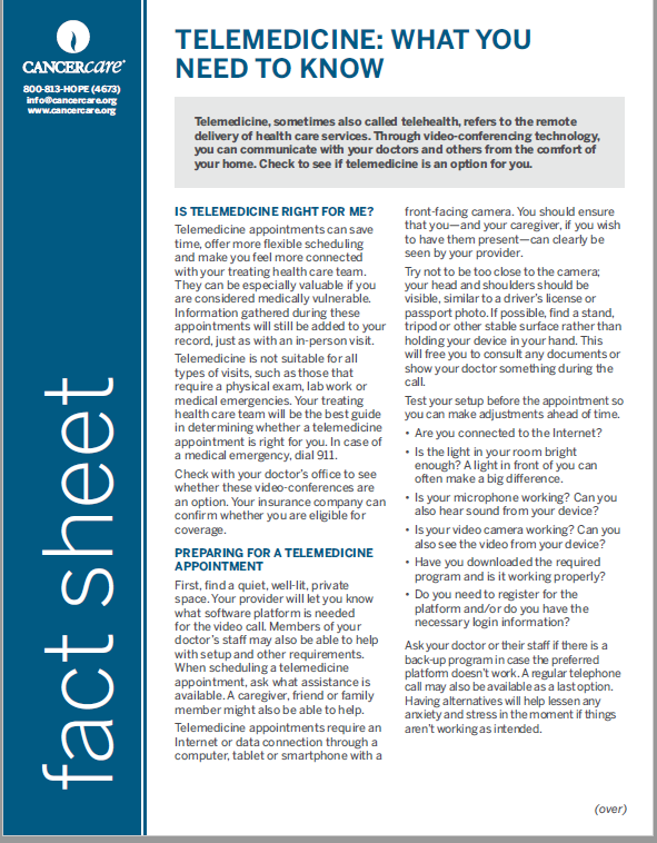 Telemedicine | CancerCare